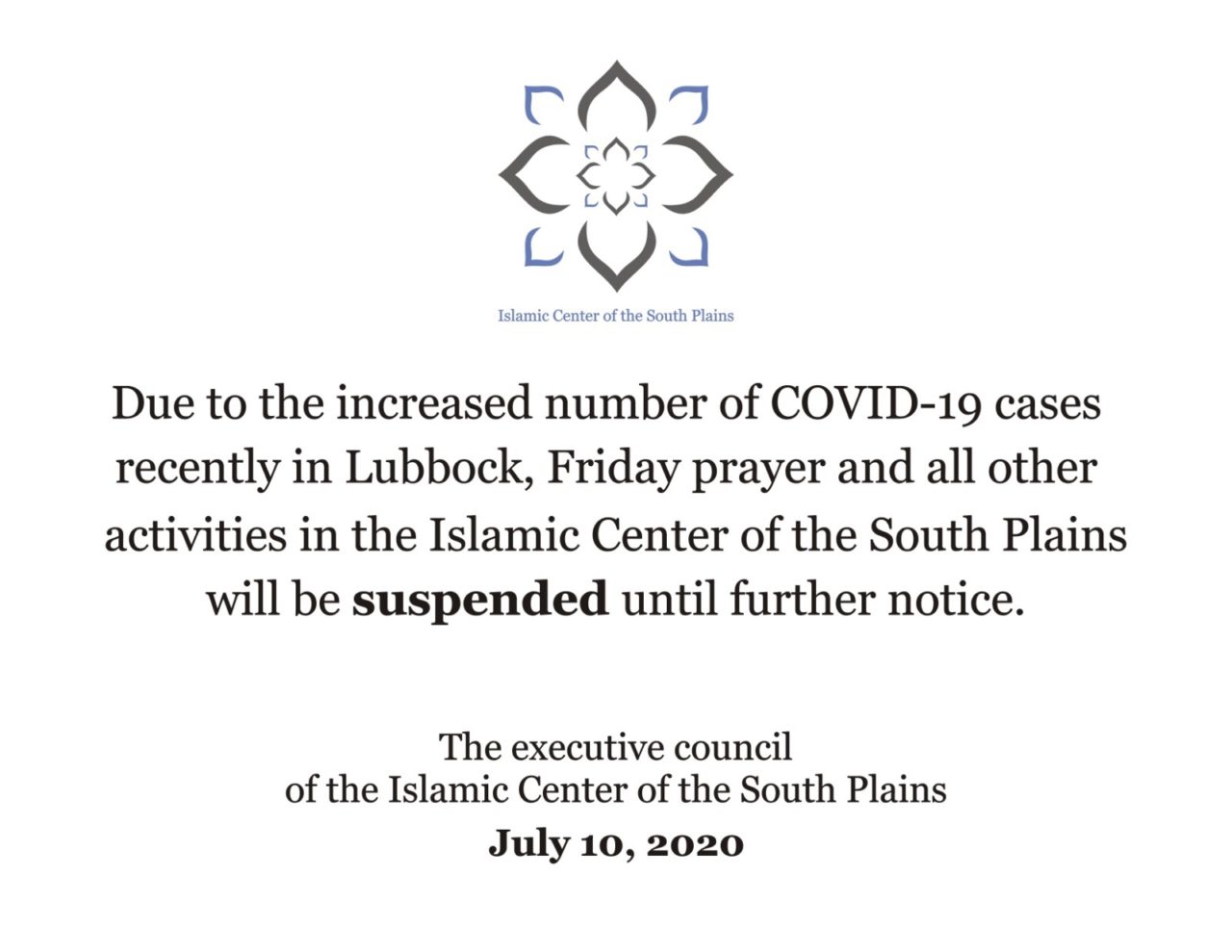 ICSP Friday Update – Friday talk | Islamic Center of the South Plains